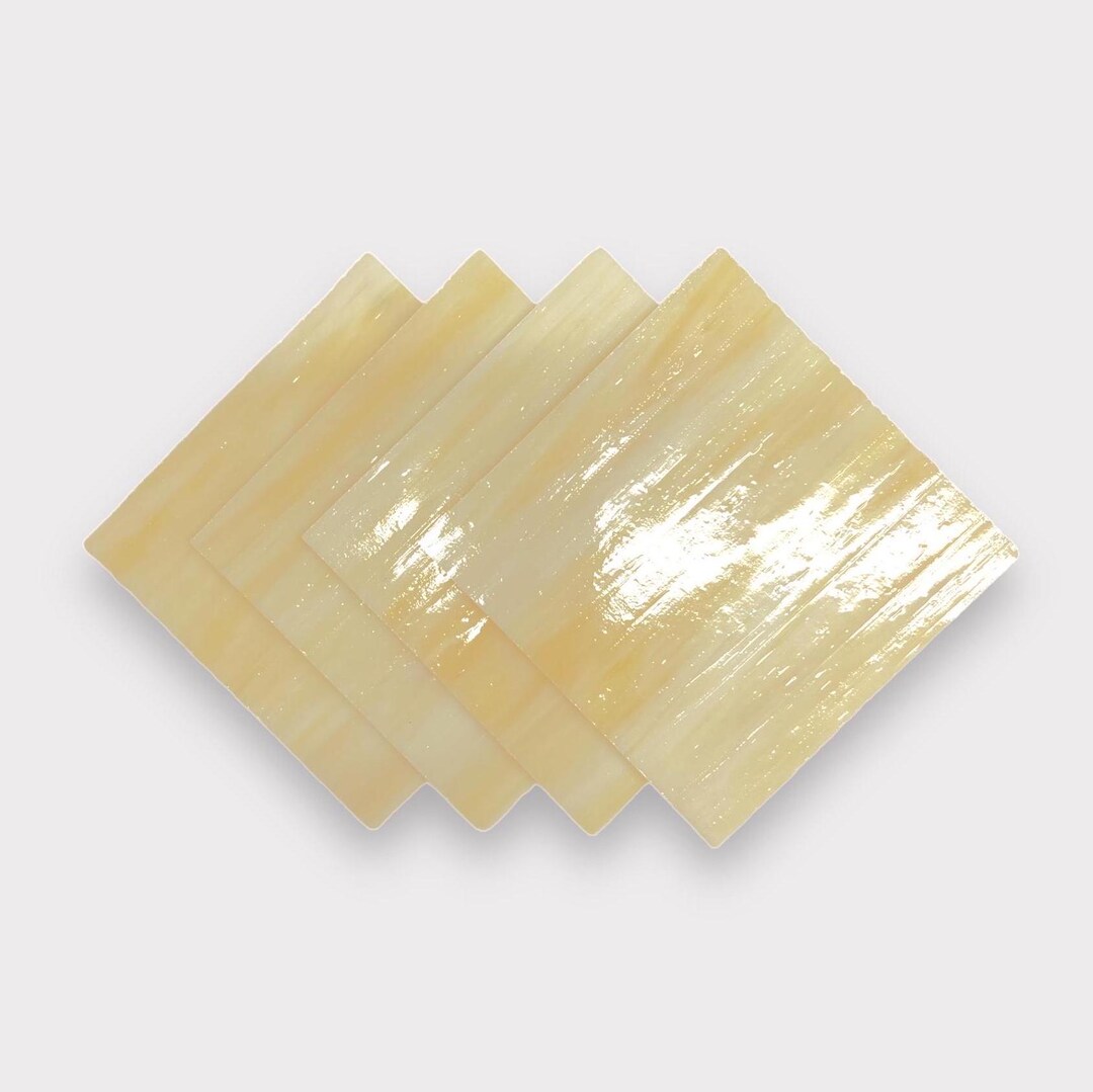 4 Pack Honey Tr., White Crystal Prisma Fusible Glass Sheets / Mosaic ...