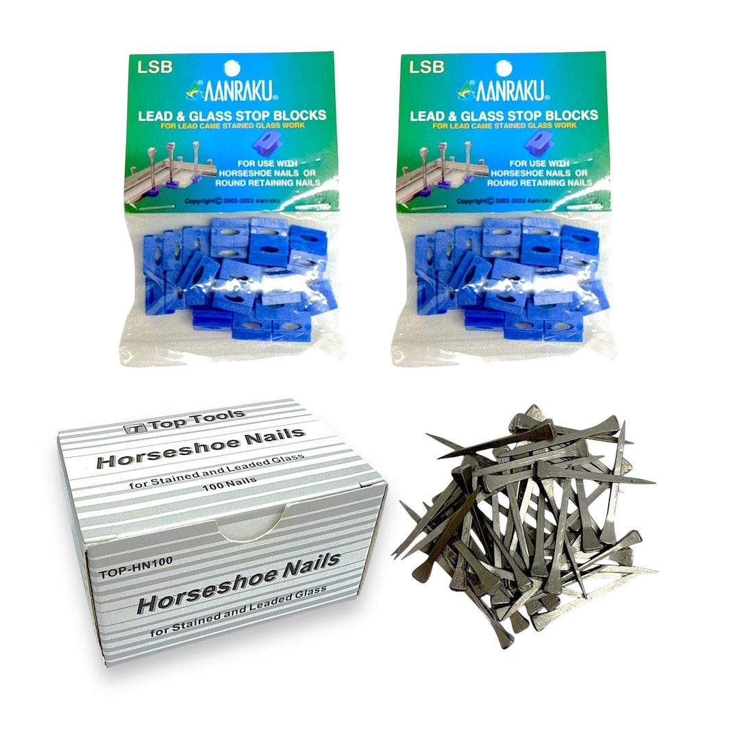 Horseshoe Nails & Lead/glass Stop Blocks Set for Stained Glass - Etsy
