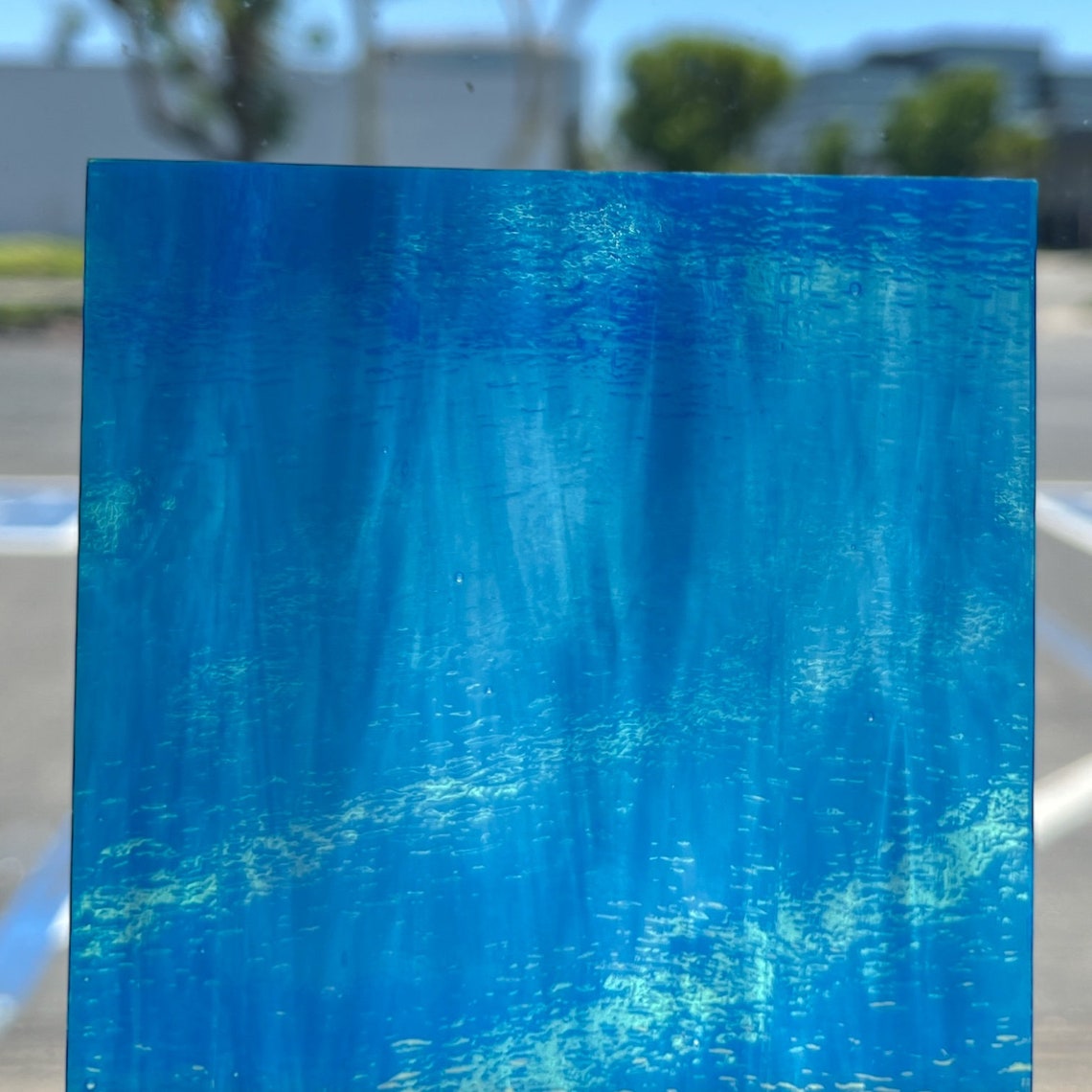 4 Pack Crystal Reactive Blue Prisma COE 96 Fusible Glass Sheets ...