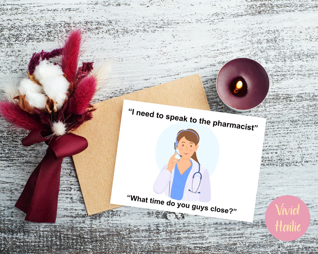 Funny Pharmacy Greeting Card, Instant Download, Printable - Etsy
