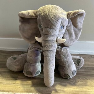Ikea Gray Elephant Plush Soft Stuffed Animal Toy 21" Tall - Etsy