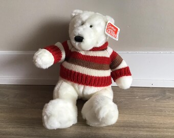 Red and White Teddy Bear - Etsy