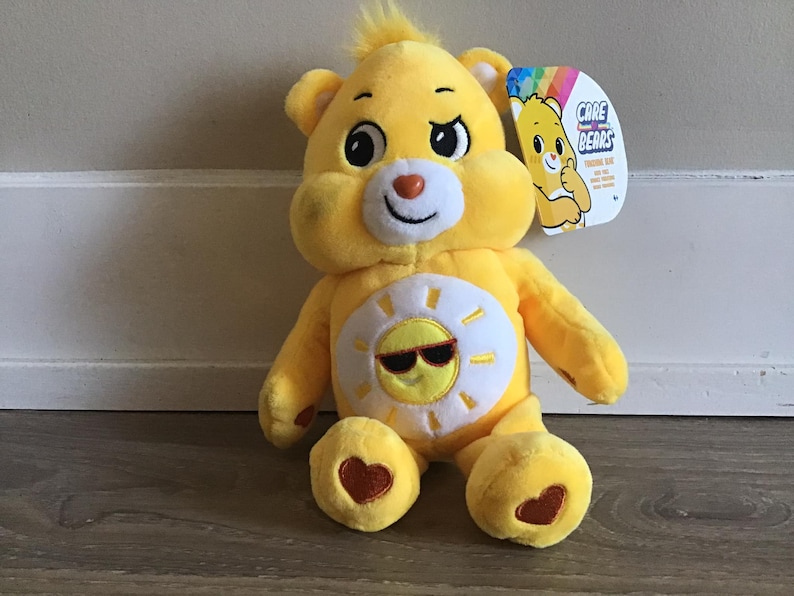 Care Bears 9" Bean Plush - Funshine Bear - Etsy