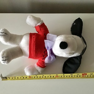 Vintage Snoopy Plush 1965 12" Joe Cool Snoopy Plush Peanuts Red Shirt ...