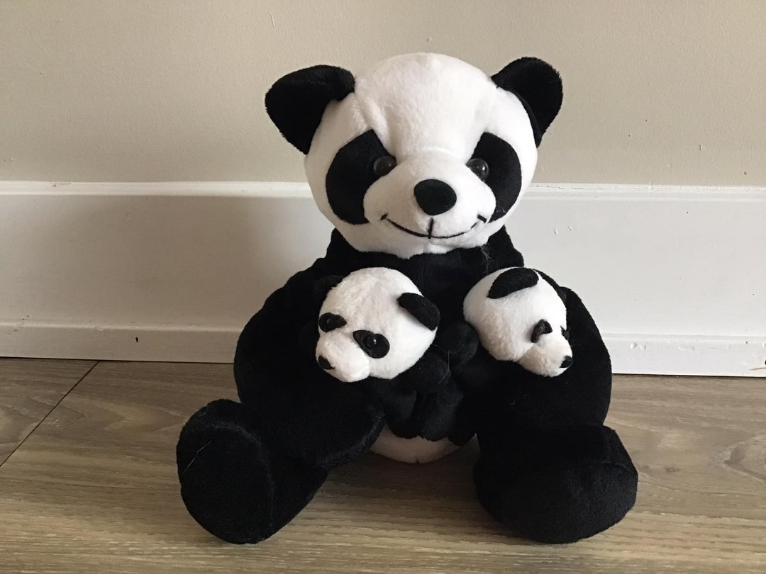 Kellytoys Beanpals Mama Panda With 2 Baby Panda's Stuffed Animal Plush ...