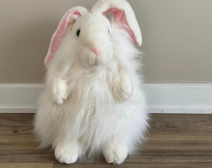 White Angora Rabbit Plush - Etsy