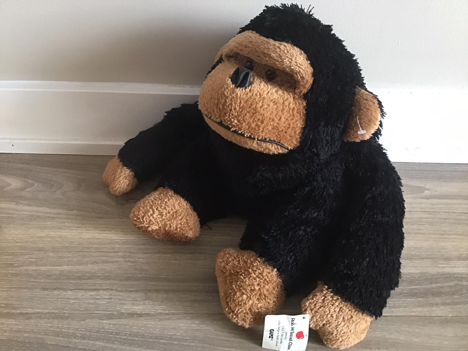 GANZ BABBS BABY Monkey Ape Gorilla Black Plush Stuffed Animal - Etsy