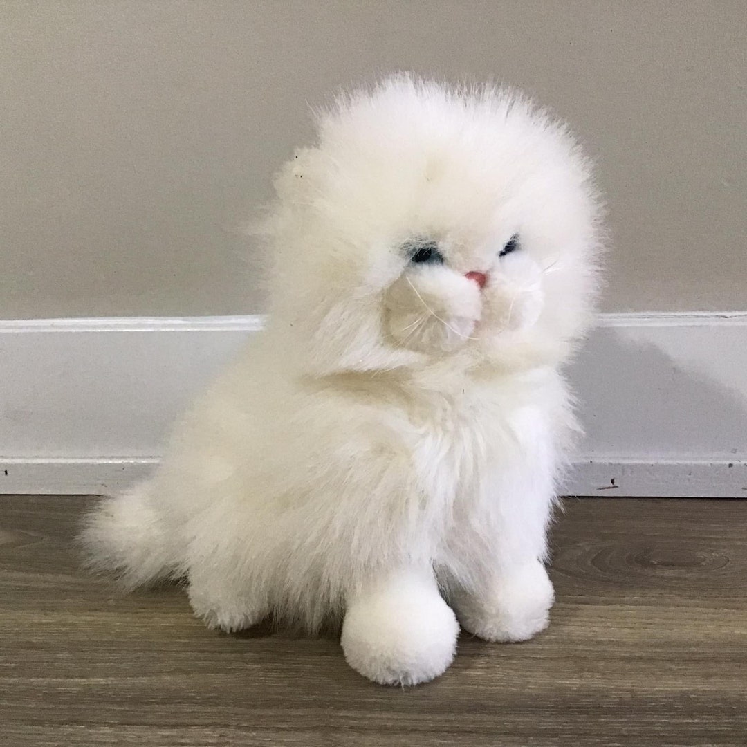 Vintage Dakin Persian Cat Plush White Stuffed Animal Kitten 1983 - Etsy