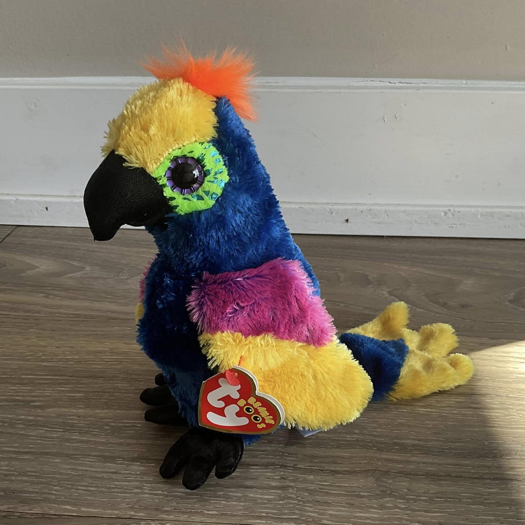 TY Beanie Boo Babies Wynnie the Macaw Bird Parrot Bright Colorful Toy ...