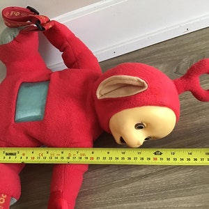 Vintage 90s Teletubbies Red Po Plush Backpack Teletubby Rubber Face ...