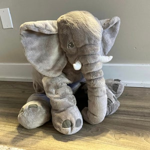 Ikea Gray Elephant Plush Soft Stuffed Animal Toy 21" Tall - Etsy
