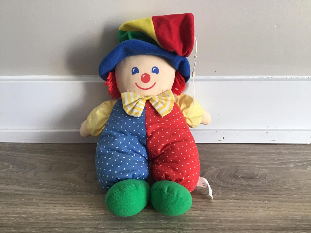 Vintage Musical Stuffed Plush Circus Clown Doll - Etsy