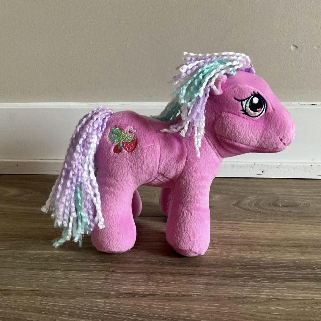 Vintage G3 My Little Pony Sweetberry Pink Plush Yarn Hair Stuffed ...