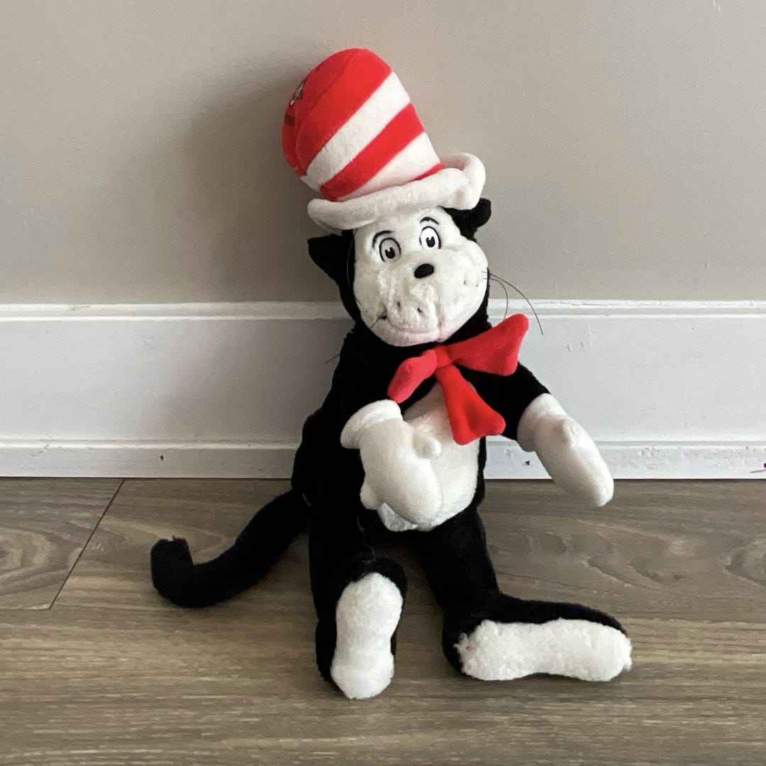 Dr. Seuss the Cat in the Hat 15" Plush Hand Puppet, Soft Stuffed Animal ...