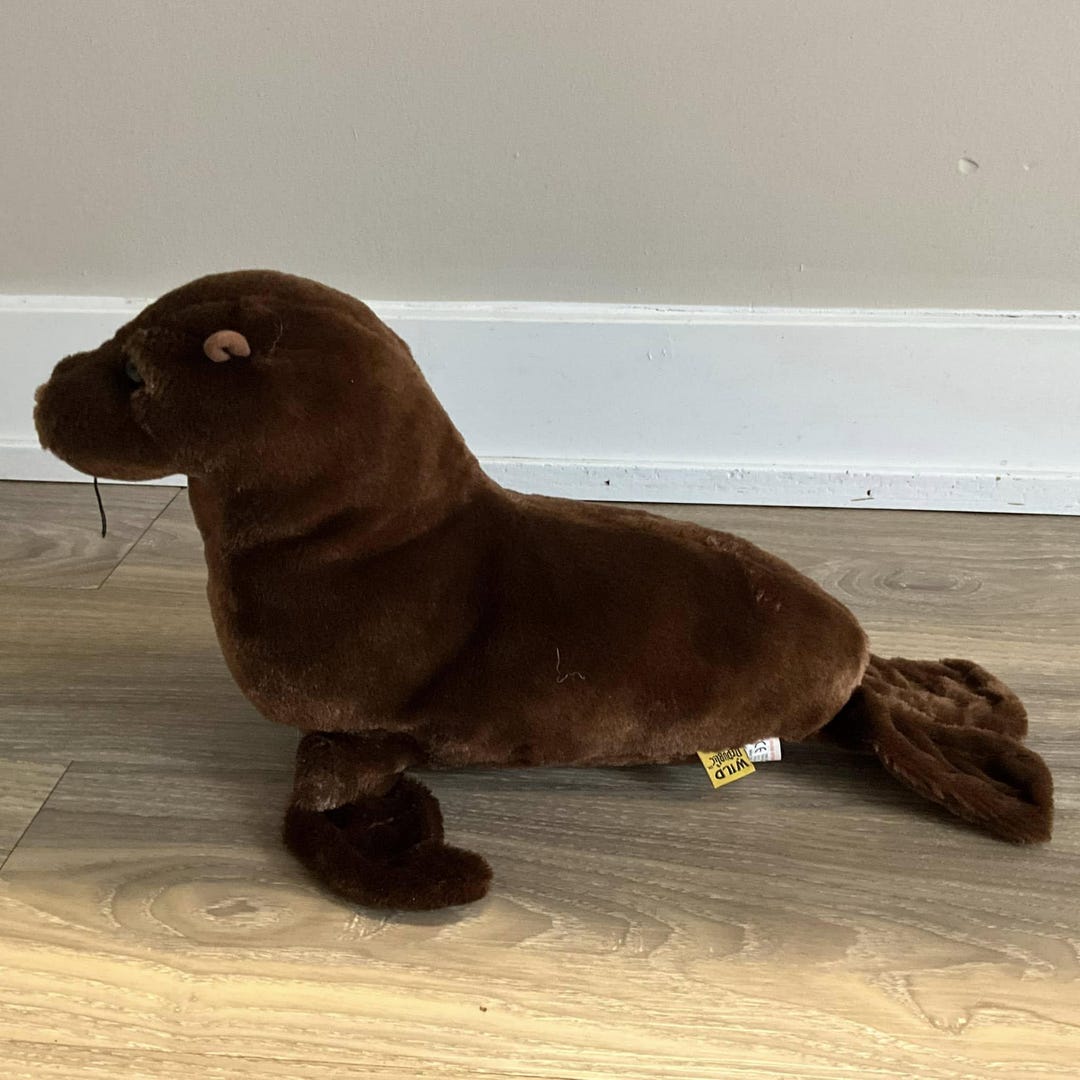 Wild Republic Gulf World Sea Lion Plush Brown Stuffed - Etsy