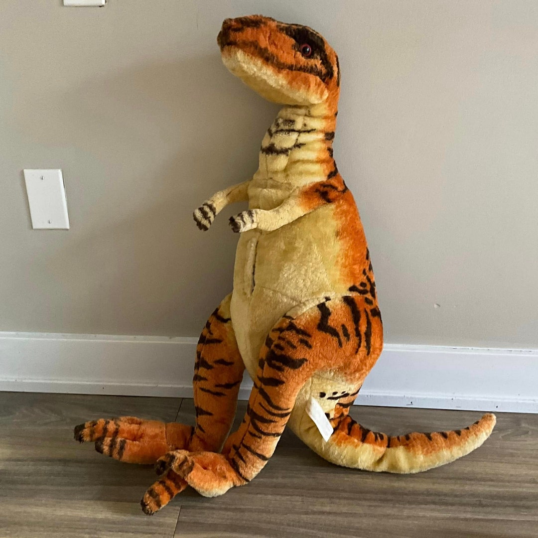 Realistic Dinosaur Orange T-REX Stuffed Animal Plush Toy 35" (batteries ...