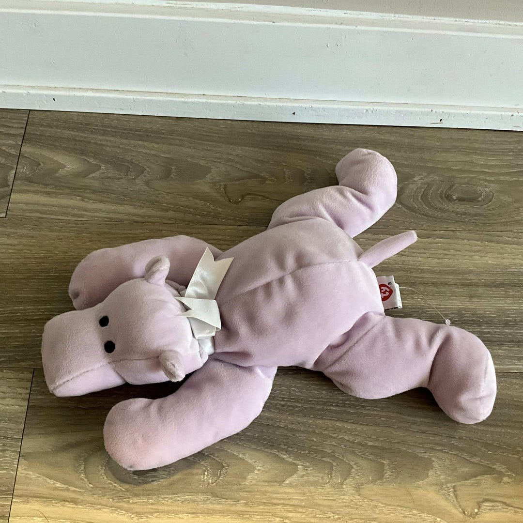 Ty Pillow Pals “tubby” the Purple Hippo Plush Toy - Etsy