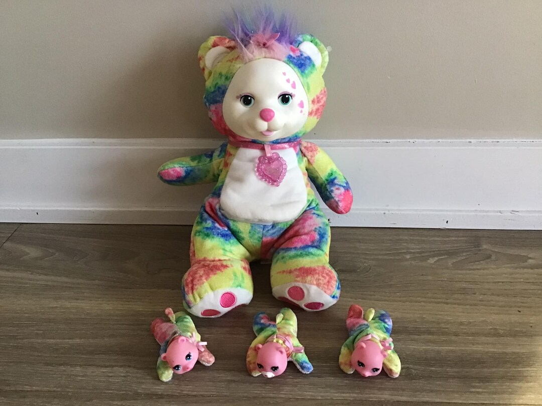 Bear Suprise Piper Tie Dye Bear With 3 Cubs Stuffed Animal Plush Toy 14 ...