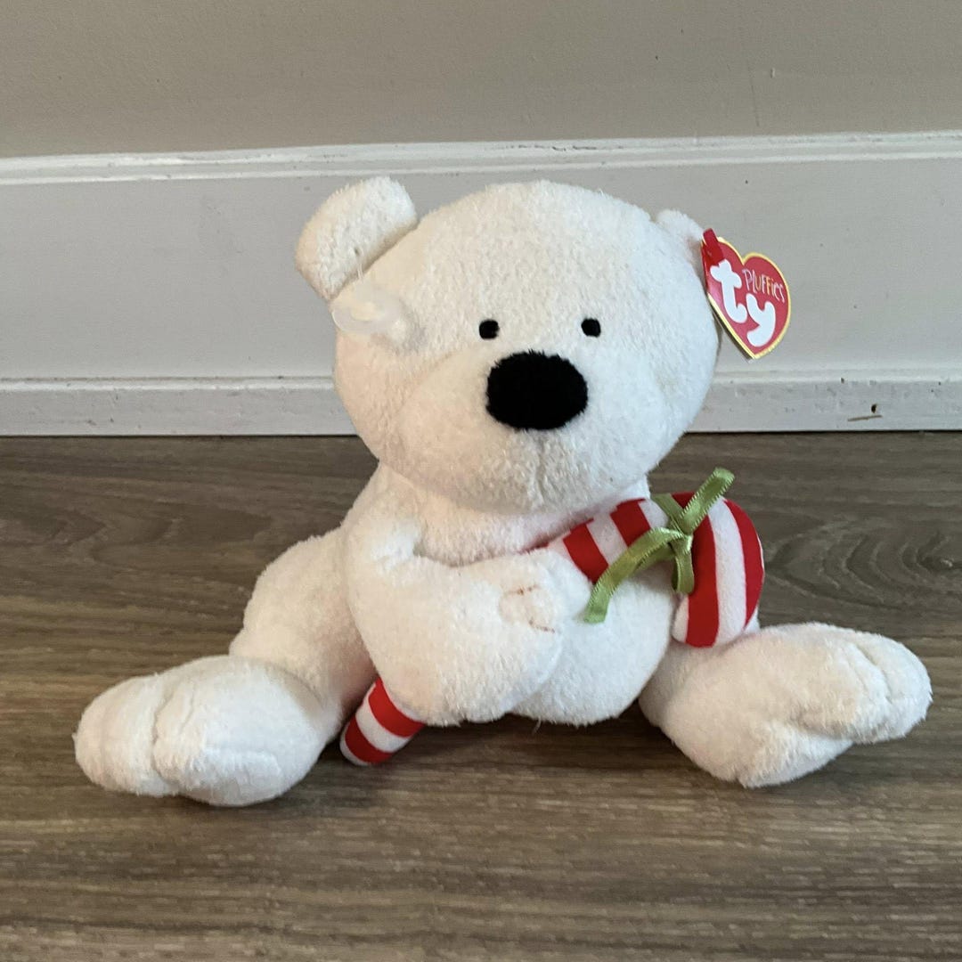 Ty Pluffies Candy Cane Bear: Christmas Plush Toy (7in - Etsy