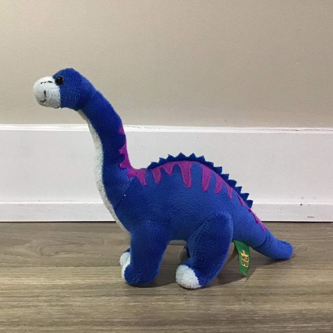 Wild Republic Diplodocus Dinosaur Plush Stuffed Animal Blue Purple ...