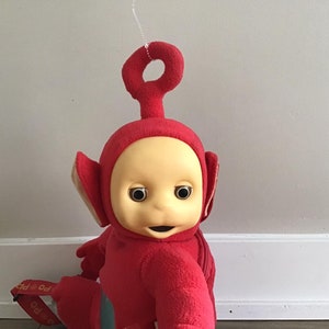 Vintage 90s Teletubbies Red Po Plush Backpack Teletubby Rubber Face ...