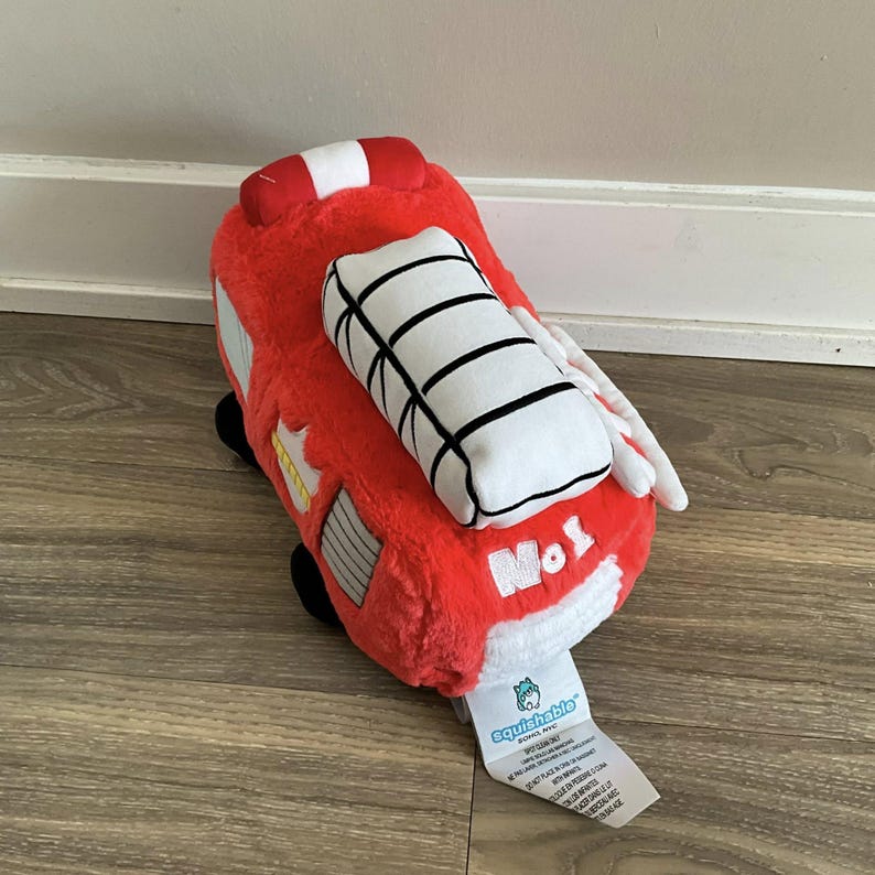 Squishables Go Fire Truck Red White Car Plush Toy - Etsy