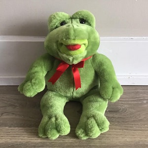 Ganz Green Frog With Red Bow Stuffed Animal Toy Plush 8" - Etsy