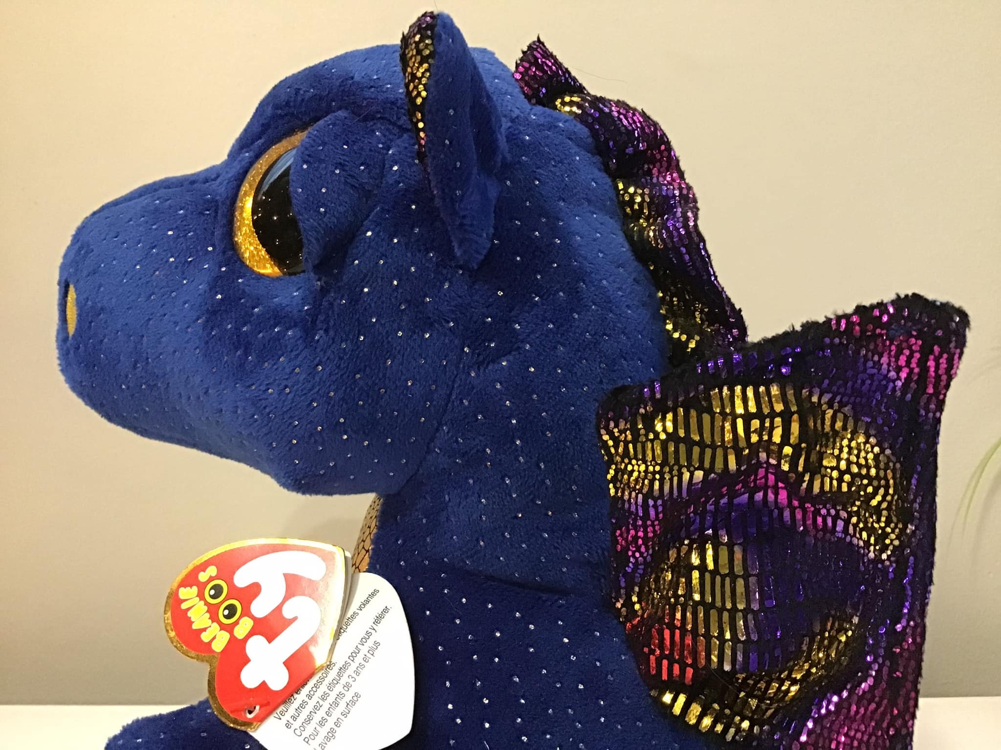 TY Beanie Boos SAFFIRE the Blue Dragon glitter Eyes | Etsy Canada