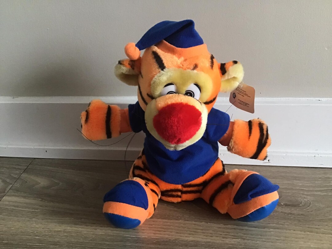 Goffa Tigger Plush Stuffed Animal Blue Night Pjs Cap Slip - Etsy