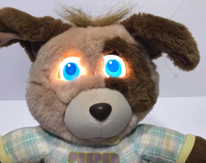 Galoob Peeper Pals, Plush Dog, Light-up Stuffed Animal, Dog in Pajamas ...