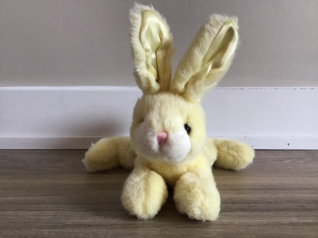 Vintage AURORA Bunny Rabbit 9 Plush Toy Stuffed Animal Soft Yellow ...