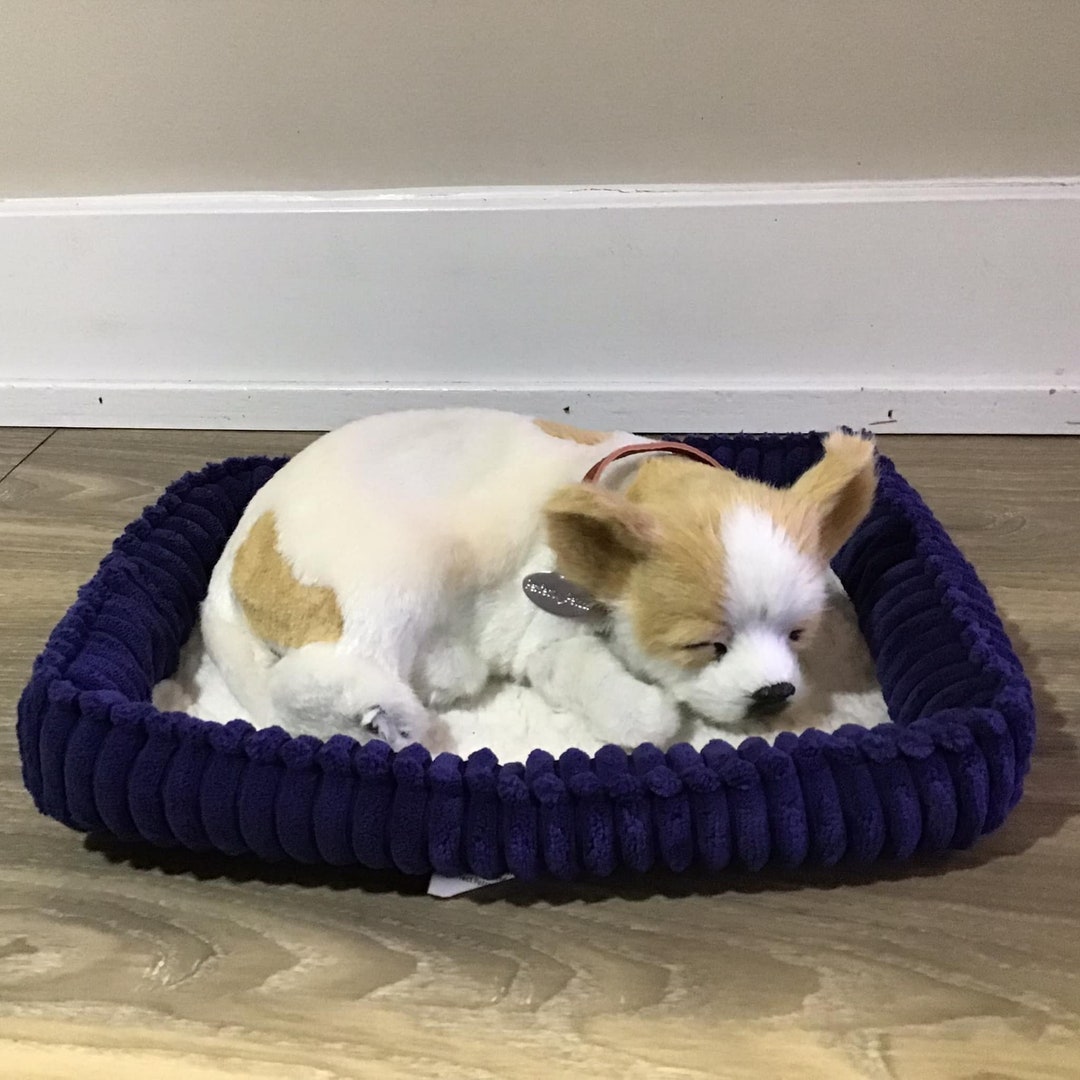 Perfect Petzzz Breathing Puppy Dog Pet With Bed Lifelike Realistic Dog ...