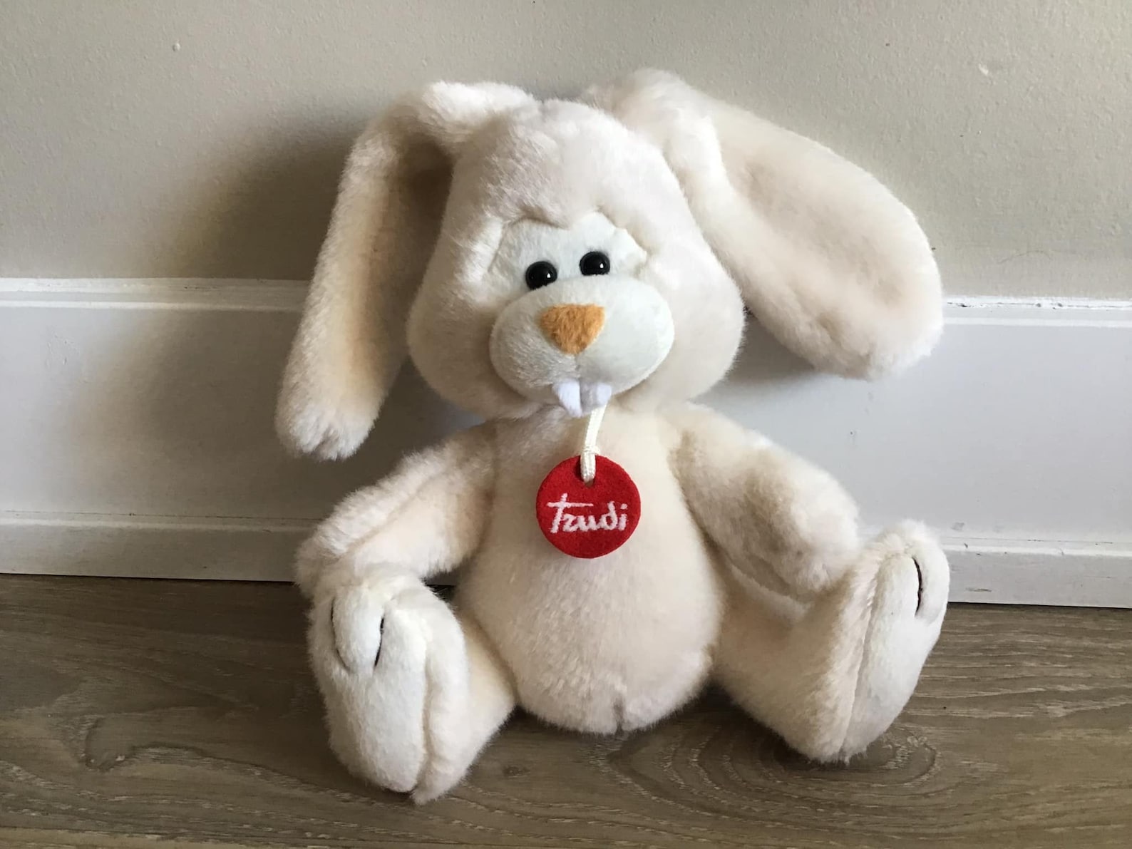 Stuffed Animal Toy Bunny Trudi Plush Tier Hare Virgilio Beige - Etsy