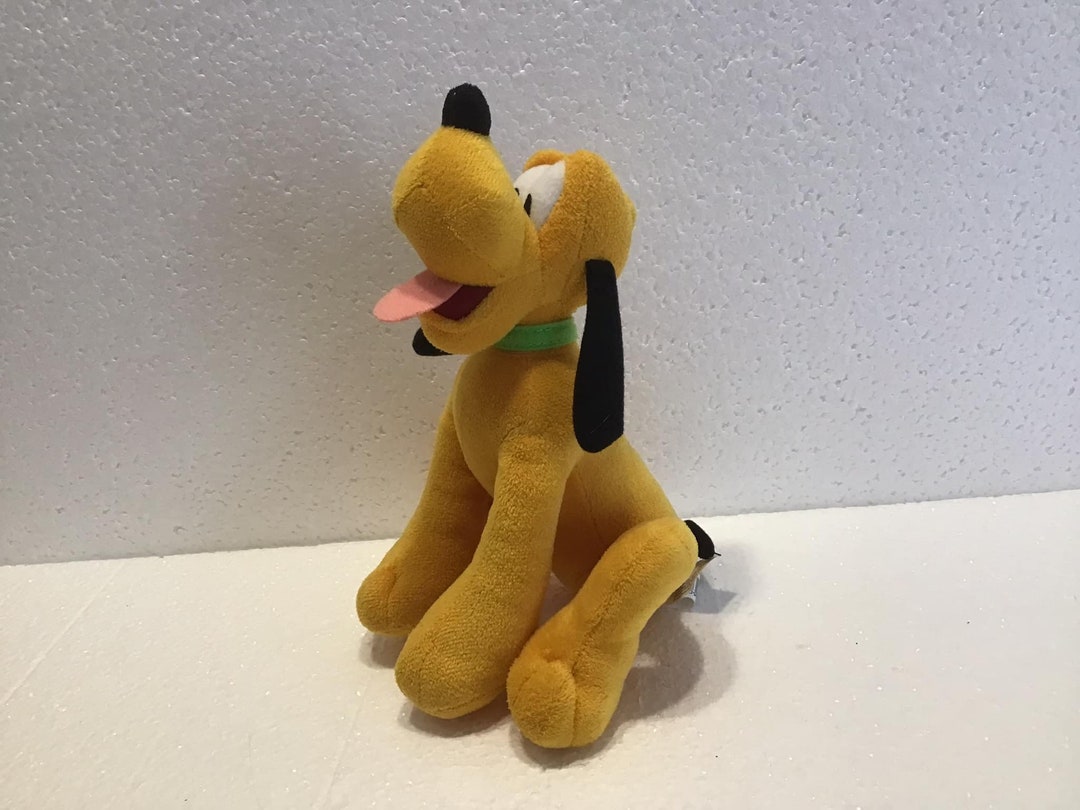 Disney Plush, Pluto, Dog, Sitting, 8", Plush, Soft, Toy, Figure, Cartoon Character, Vintage ...