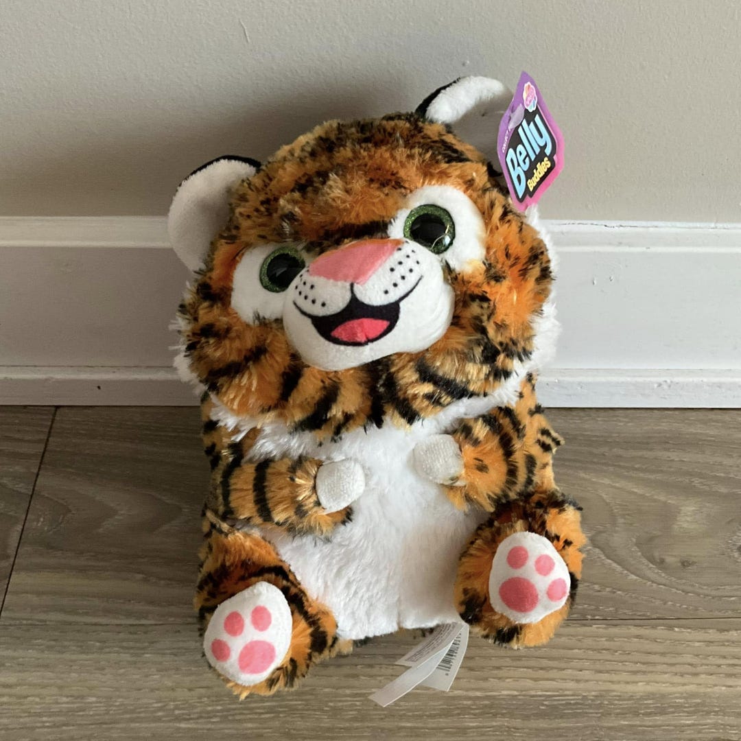 Belly Buddies Tiger 9" Fluffy Fuzzy Plush - Etsy
