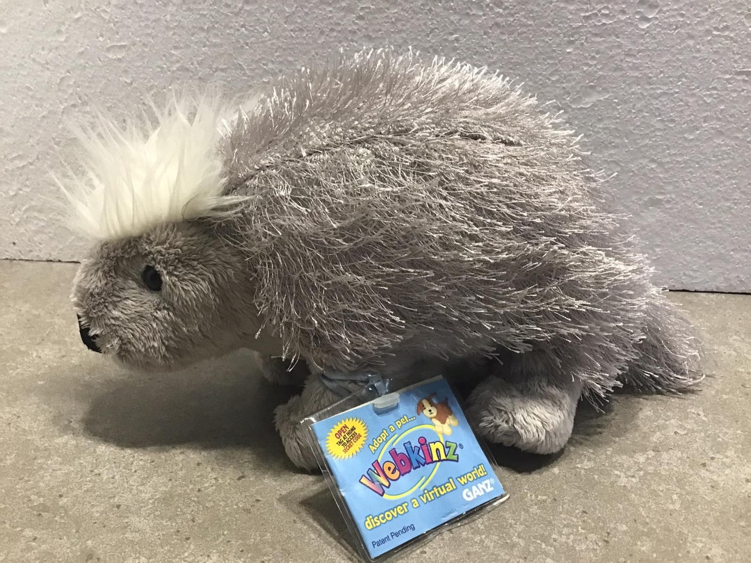 Ganz Webkinz Porcupine 8 Beanbag Gray Plush Etsy UK