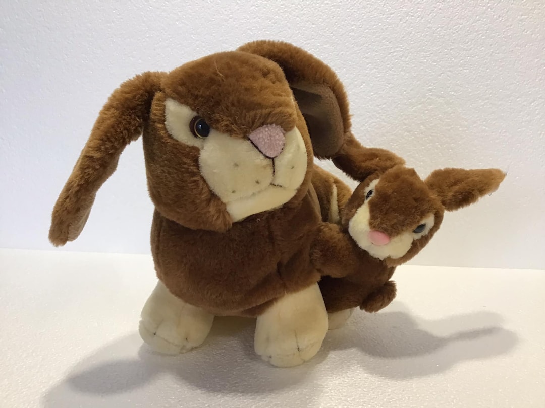 Mom & Baby Bunny - Stuffed Animal Plush Toy, Plush Mama Rabbit and ...