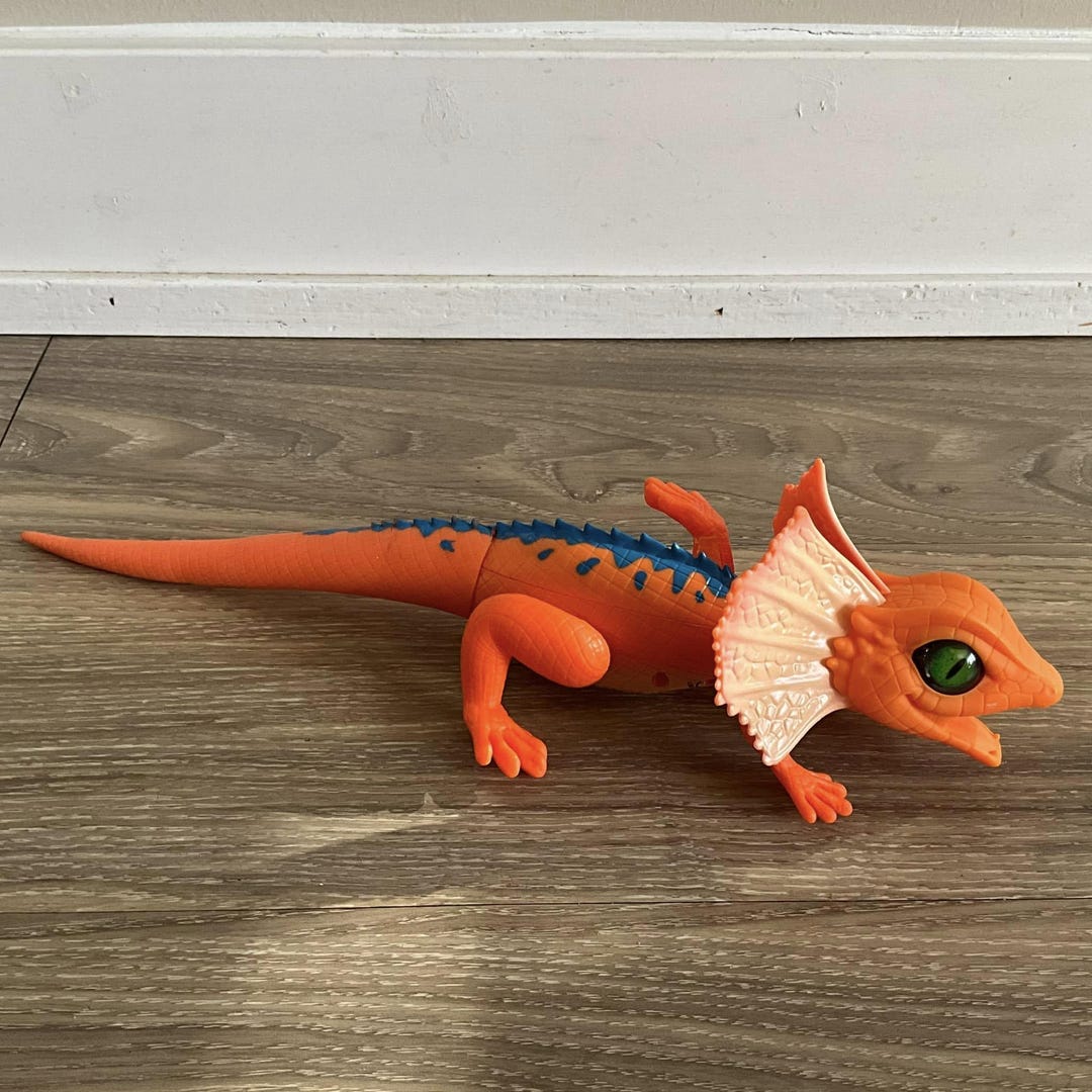 ZURU Robo Alive Frilled Neck Lizard Robot Walking Toy - Orange - Etsy