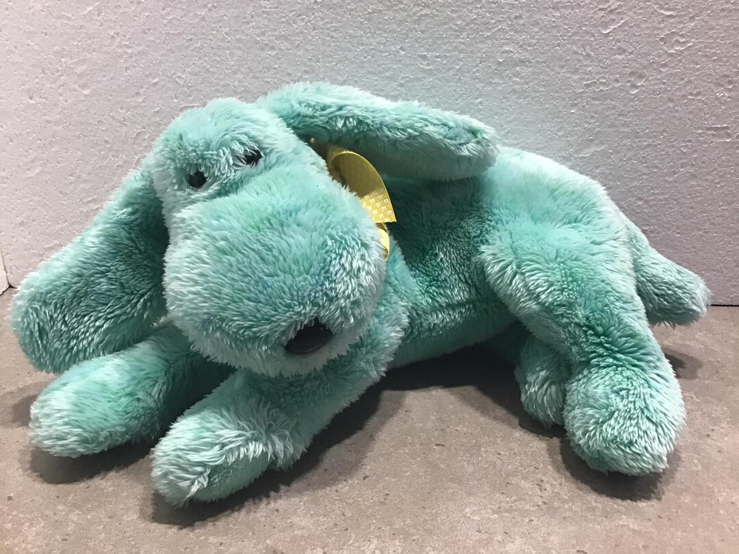 Vintage TY Aqua Blue Dog Plush - Etsy