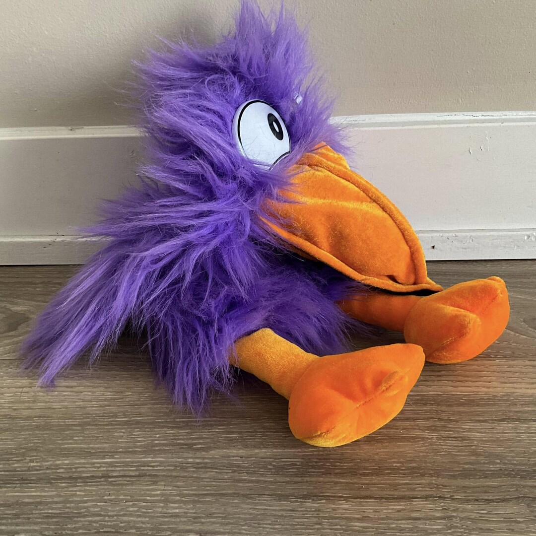 Crow Bird Hand Puppet Plush Pretend Play Toy Purple Orange - Etsy