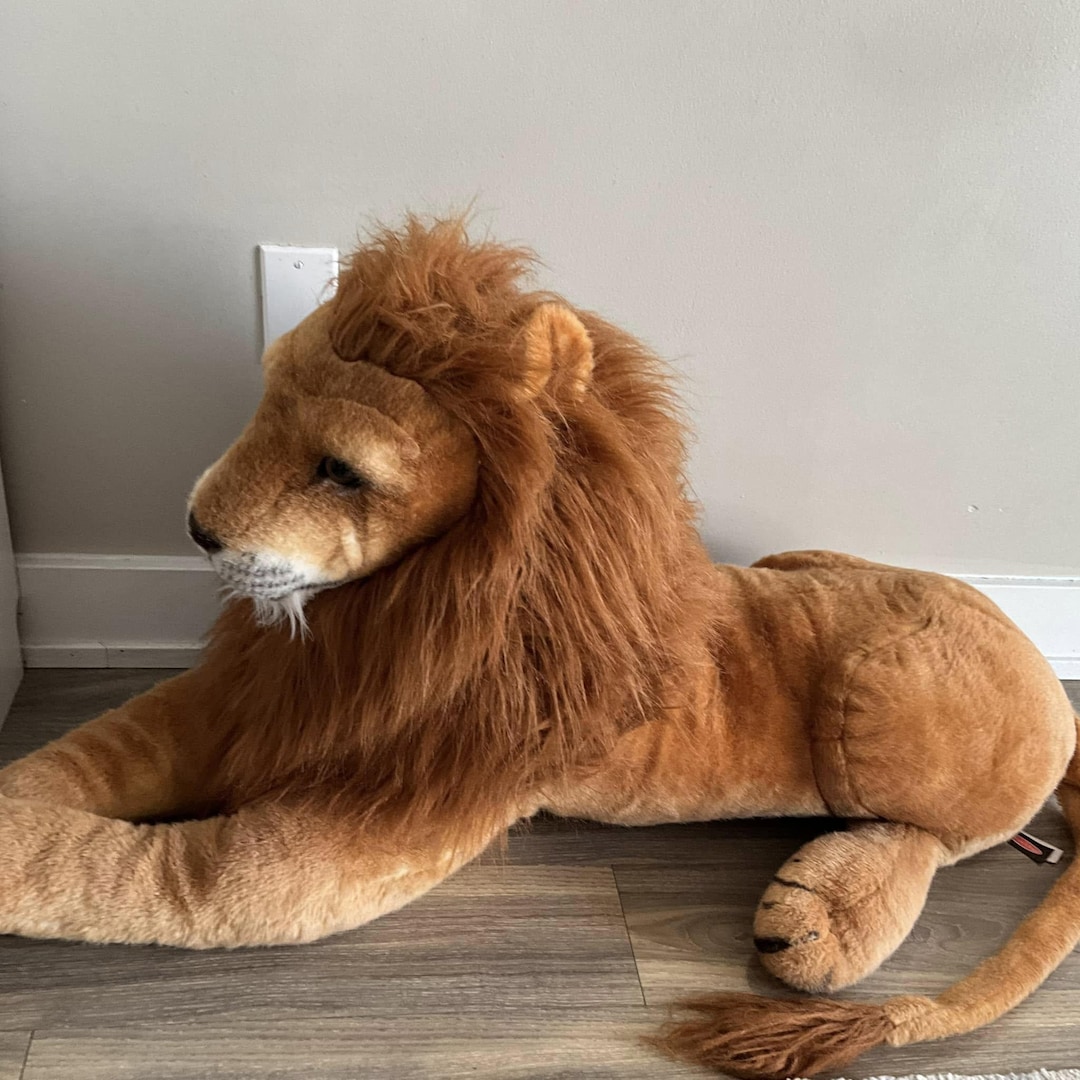 Melissa & Doug Giant Lion, Lifelike Stuffed Animal 49.5" W X 21" H - Etsy