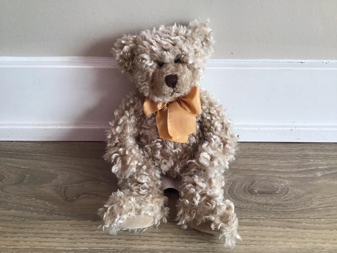 Russ Berrie Bernie Bear 10" Curly Tan Bear Plush - Etsy