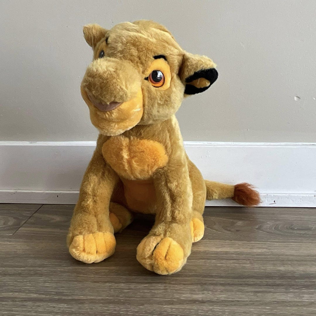 Vintage Disney Store the Lion King Young Simba Plush 14 Inch Stuffed ...