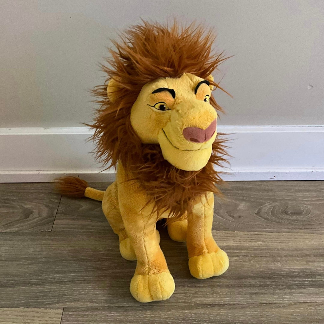 Disney Store the Lion King Mufasa Plush Sits 15 Simbas Dad Soft Toy ...