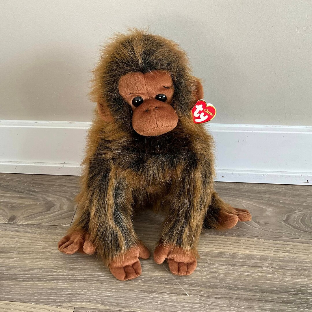 Ty Classic Jake Monkey Orangutan Brown Plush Stuffed Animal - Etsy