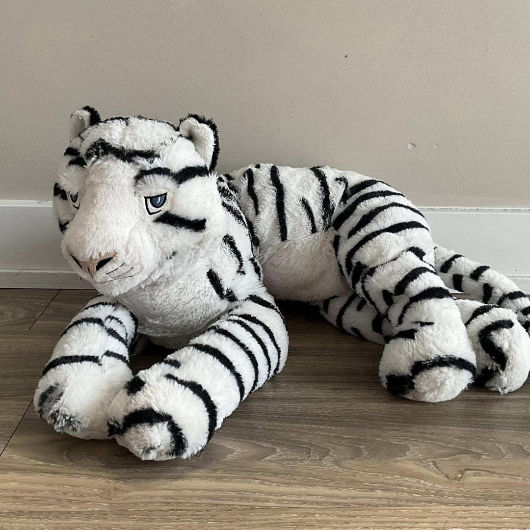 Ikea Onskad White Siberian Snow Tiger 24" Stuffed Animal Plush - Etsy