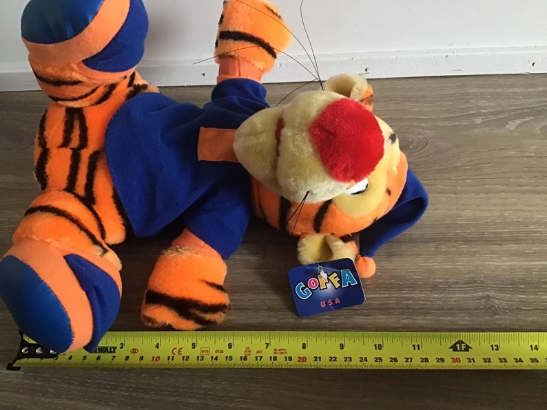 Goffa Tigger Plush Stuffed Animal Blue Night Pjs Cap Slip - Etsy