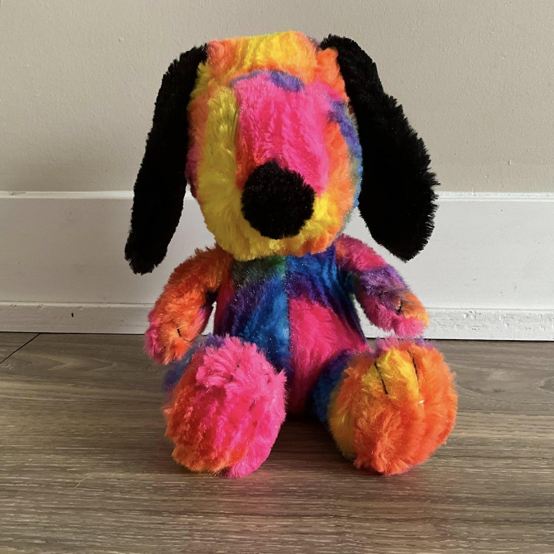Snoopy Colorful Peanuts Tie Dye Rainbow Plush 12" Stuffed Animal Dog - Etsy
