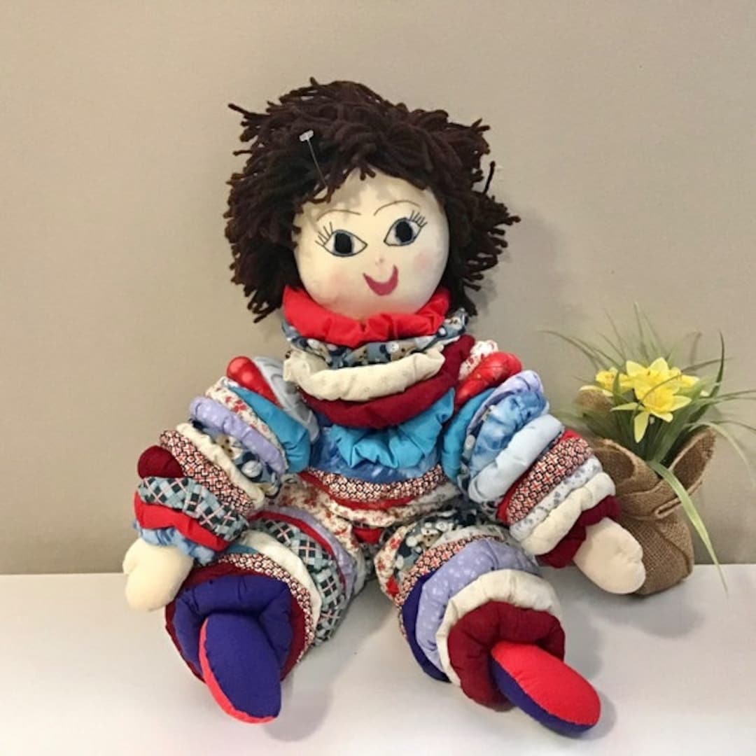 Vintage Handmade Cloth Fabric CLOWN DOLL, Woman Clown Dolls Cloth Dolls ...