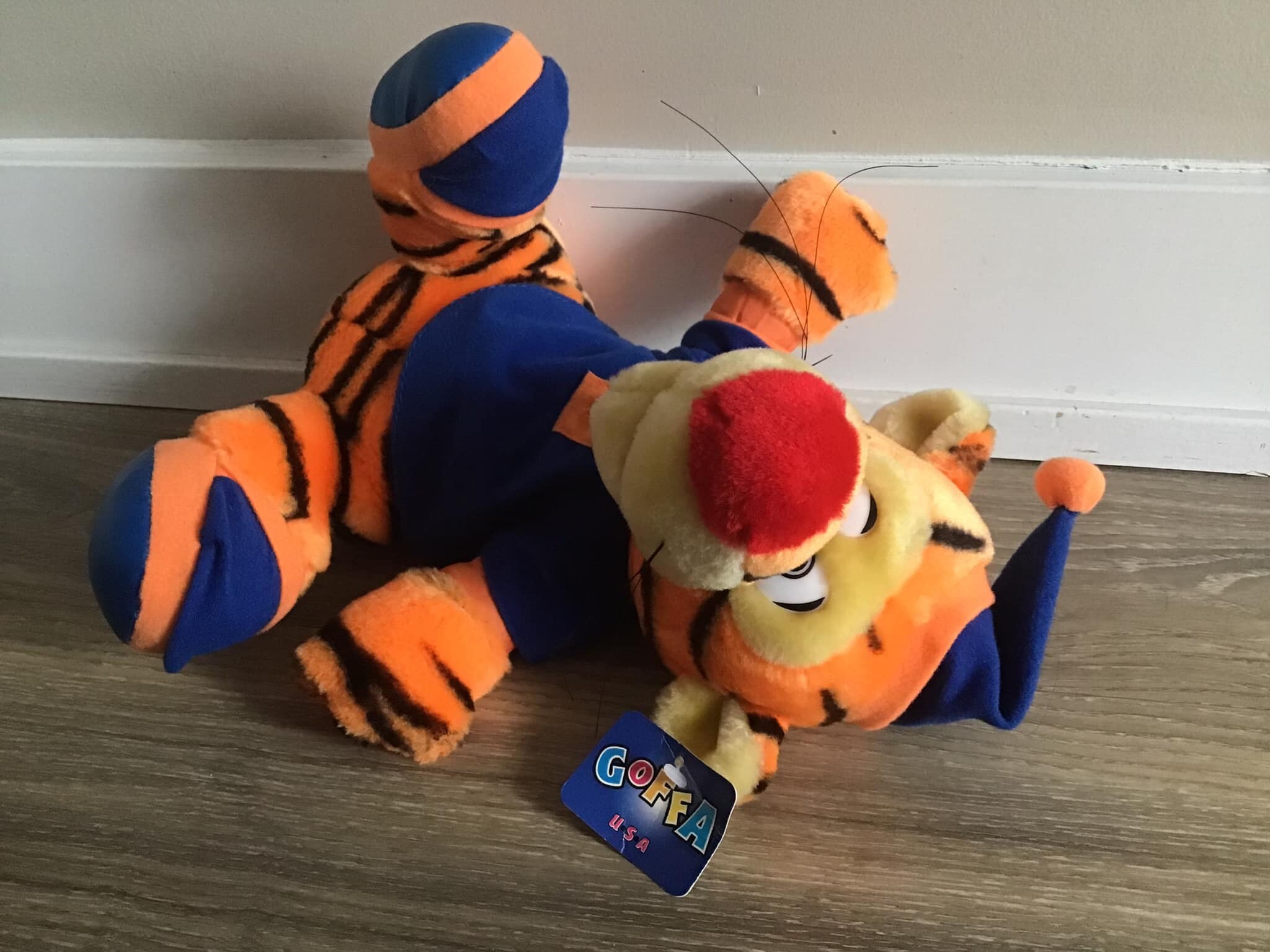 Goffa Tigger Plush Stuffed Animal Blue Night Pjs Cap Slip - Etsy